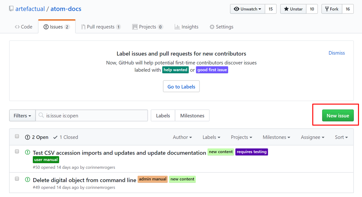 Contribute documentation - AtoM wiki
